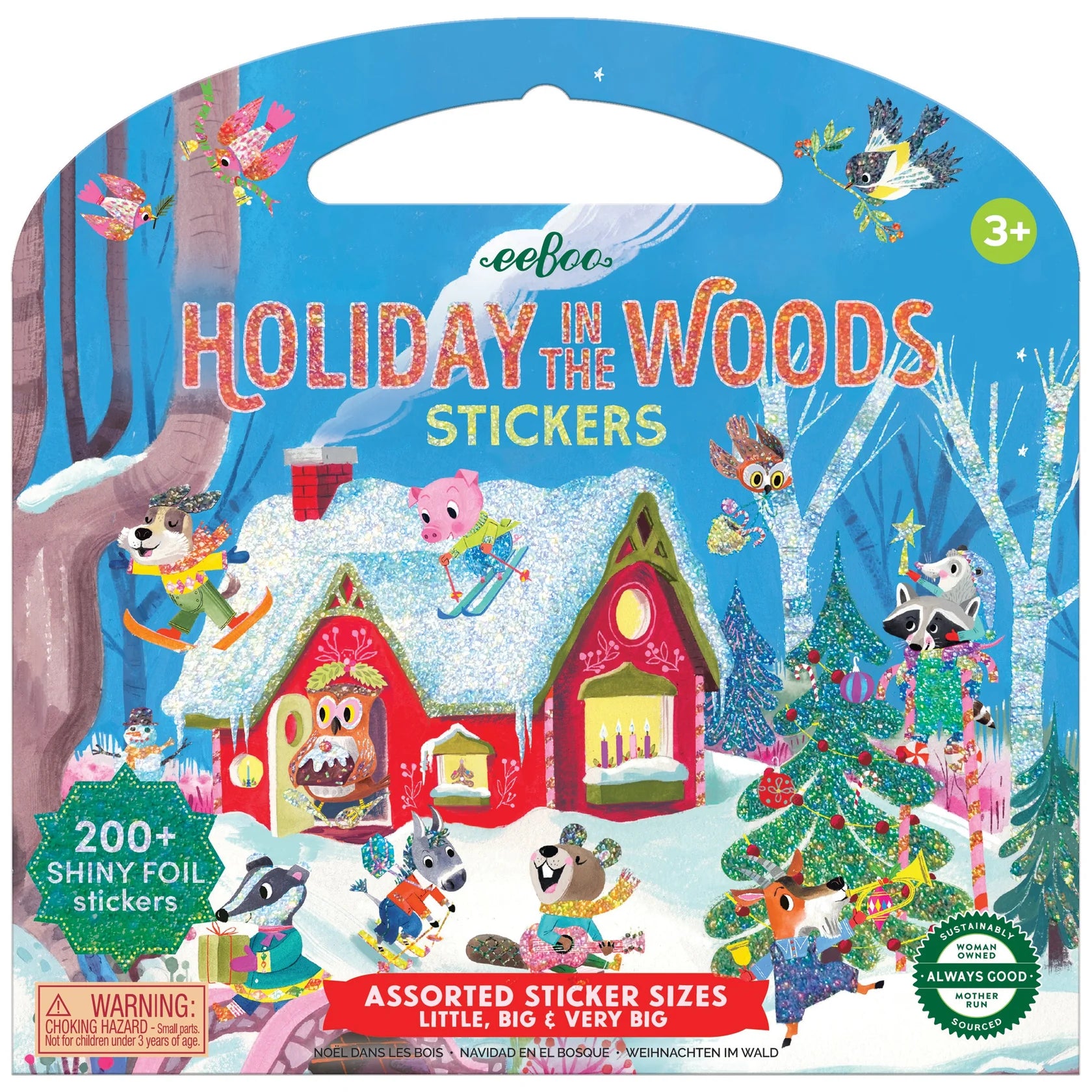 eeBoo Holiday In The Woods Shiny Sticker Book – Hopscotch Kids OR